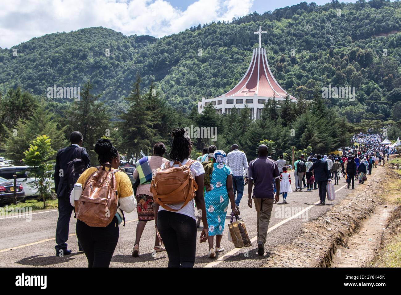Nakuru, Kenya. 05th Oct, 2024. Catholic faithful arrive to participate ...