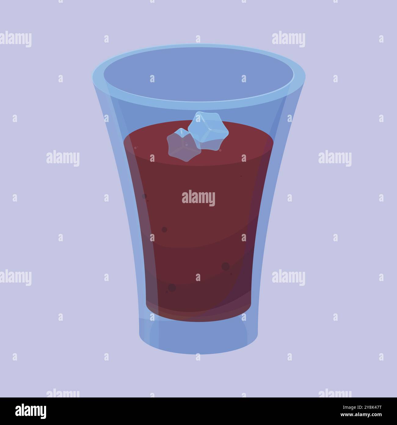 Glass of Cola vector icon. soda with ice vector illustration. cola ...