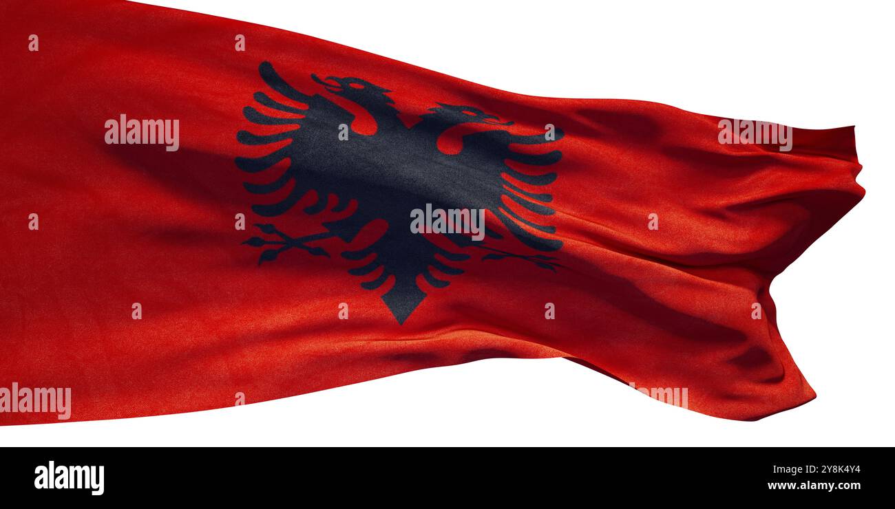 3D Render of a Albenia Flag Stock Photo - Alamy