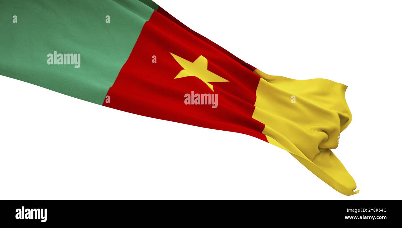 3D Render of a Cameron Flag isolated on a white background Stock Photo ...