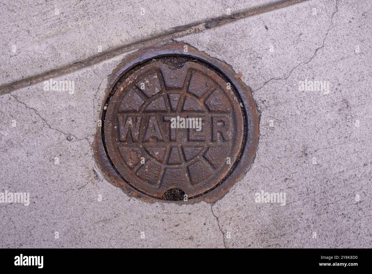 Texture of Metal cover for water, sewer manhole, gas, fire hydrant or ...