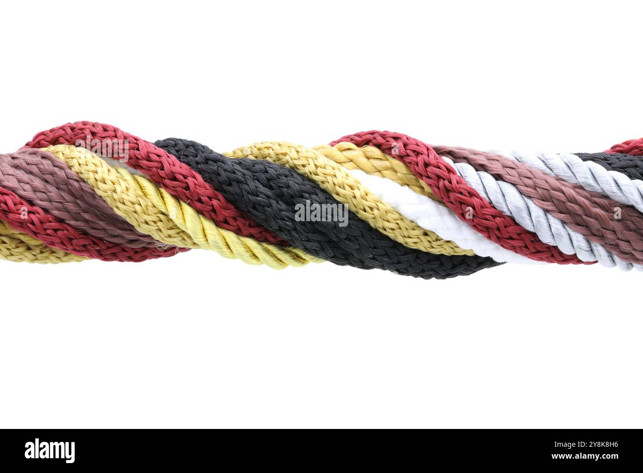 Twisted multi-colored braided rope Stock Photo - Alamy