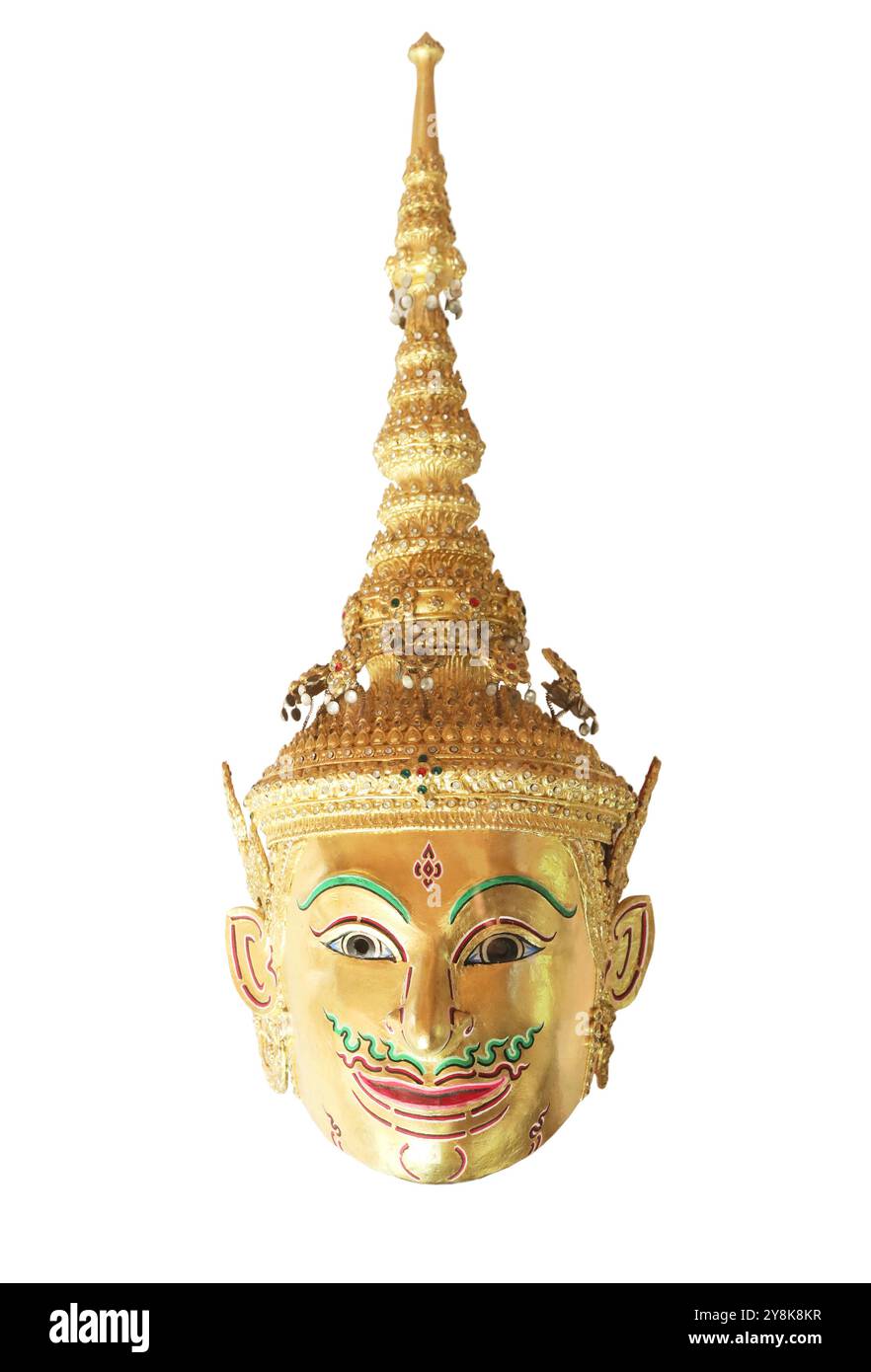 Thai ramayana mask in native Thailand style on the white background ...
