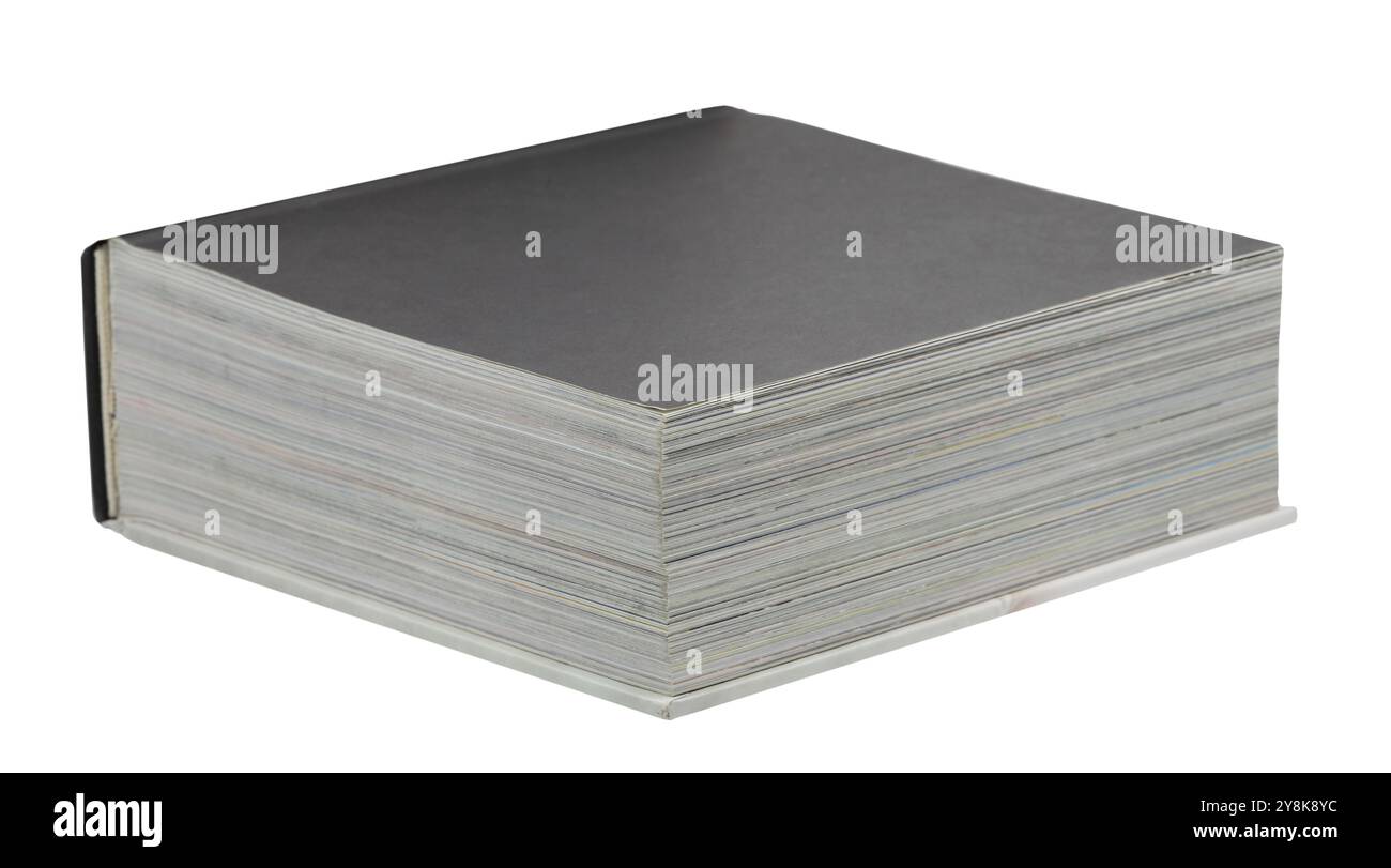 Thick black book isolated on white background Stock Photo - Alamy