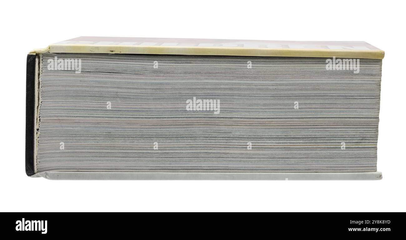 Thick black book isolated on white background Stock Photo - Alamy