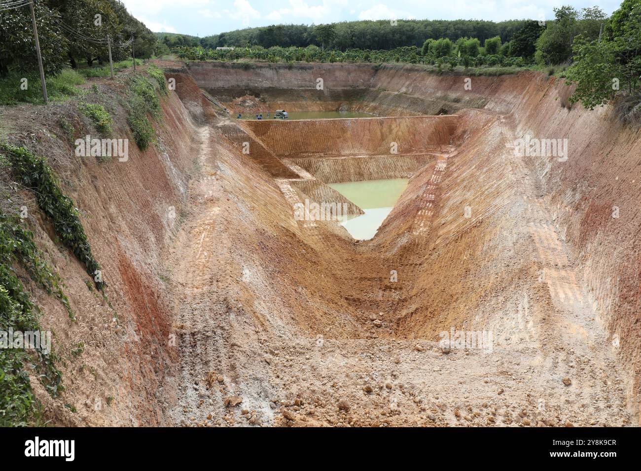 A pond dug for agricultural Water reservoir for irrigation in ...