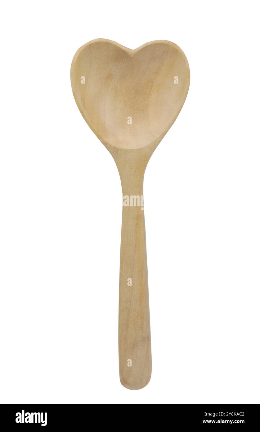 Heart shaped wooden ladle isolated on white background Stock Photo - Alamy