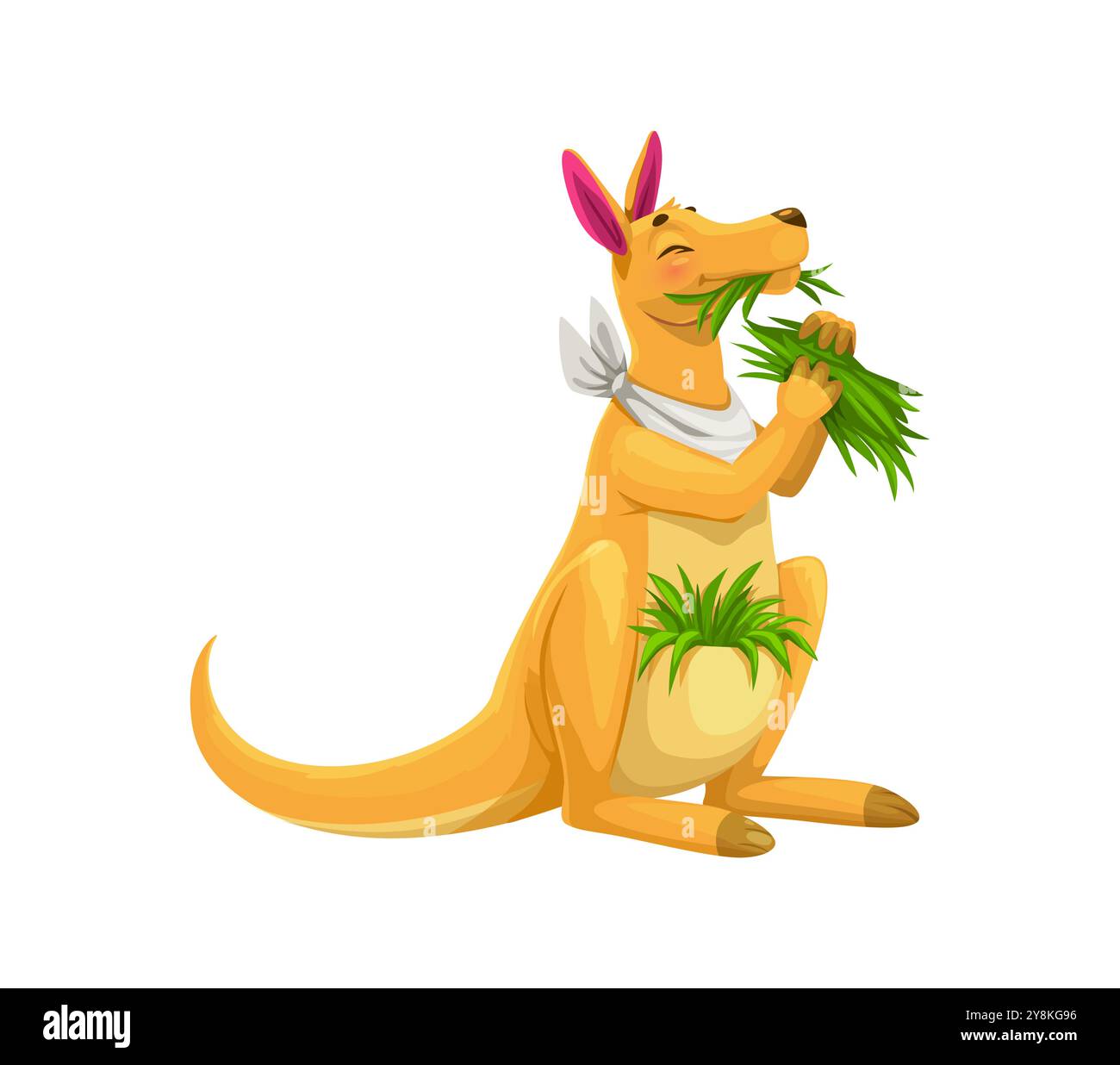 Kangaroo hopping eating Stock Vector Images - Alamy