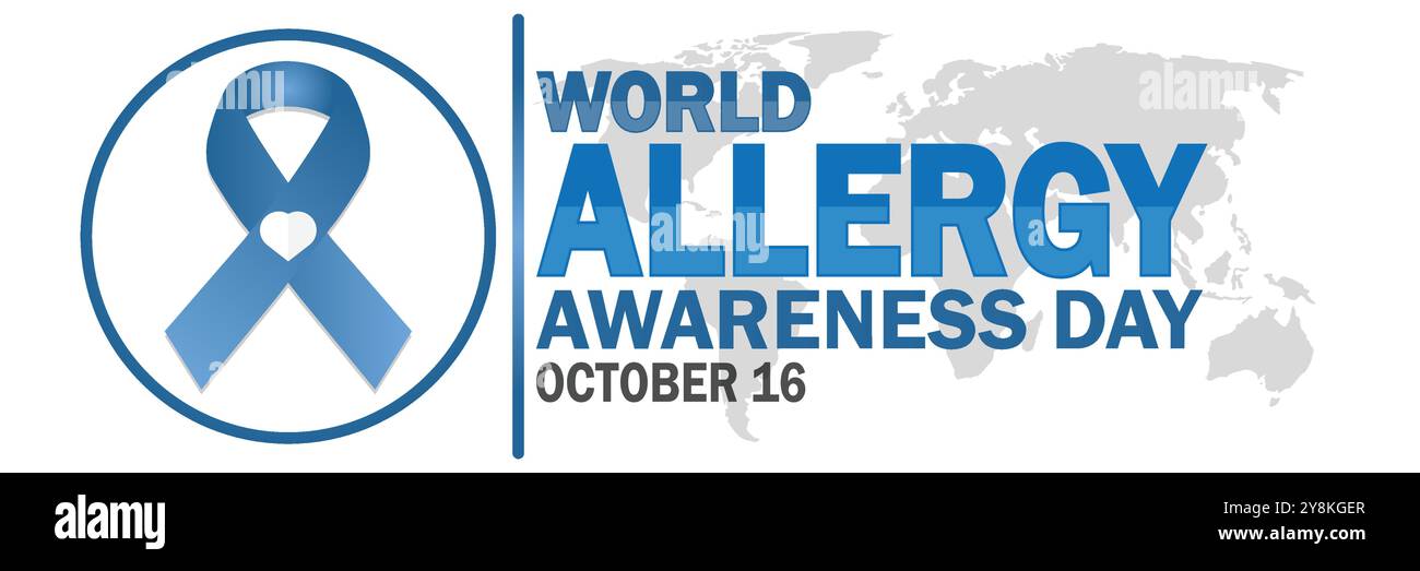 World Allergy Awareness Day. October 16. Suitable for greeting card ...