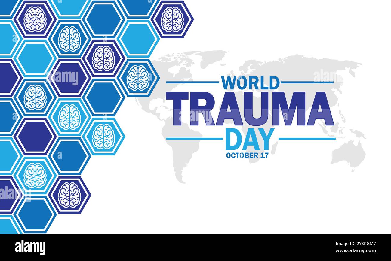 World Trauma Day wallpaper with shapes and typography, banner, card ...