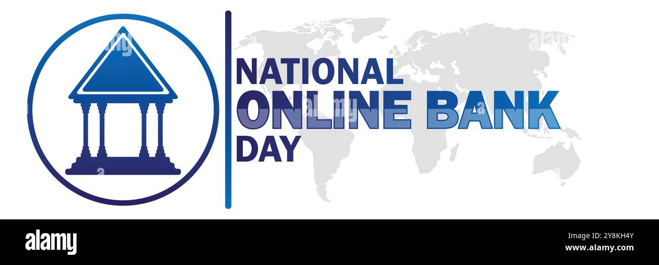 National Online Bank Day. Suitable for greeting card, poster and banner ...