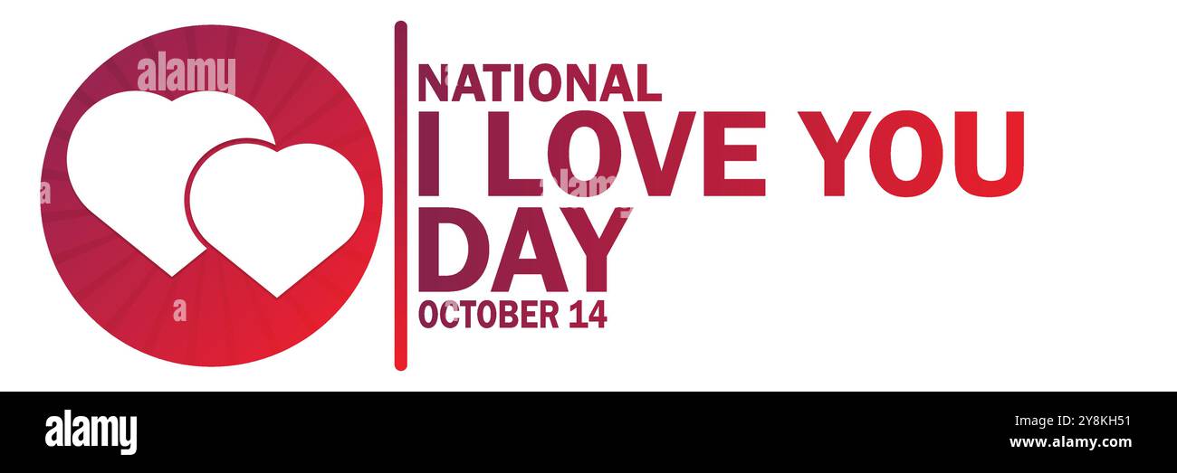 National I Love You Day. October 14. Suitable for greeting card, poster ...