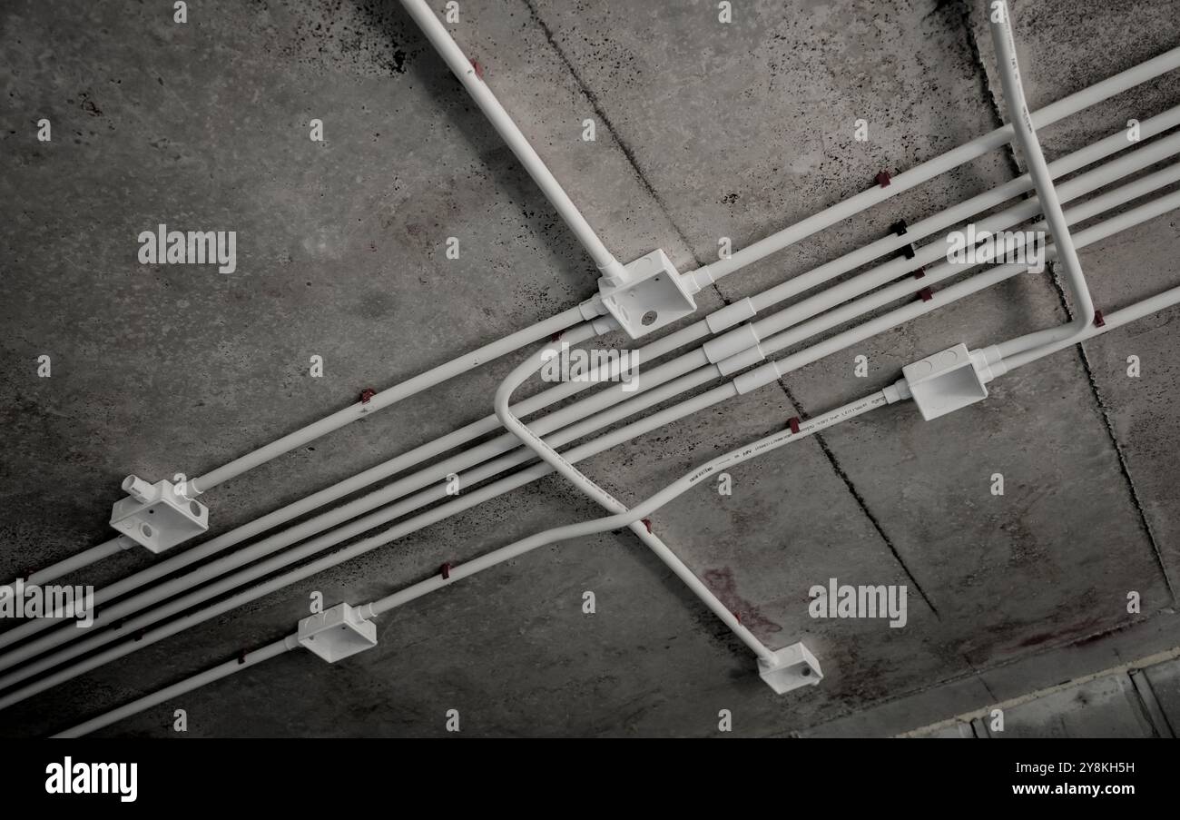 The electrical wiring at the construction site is completed and ...