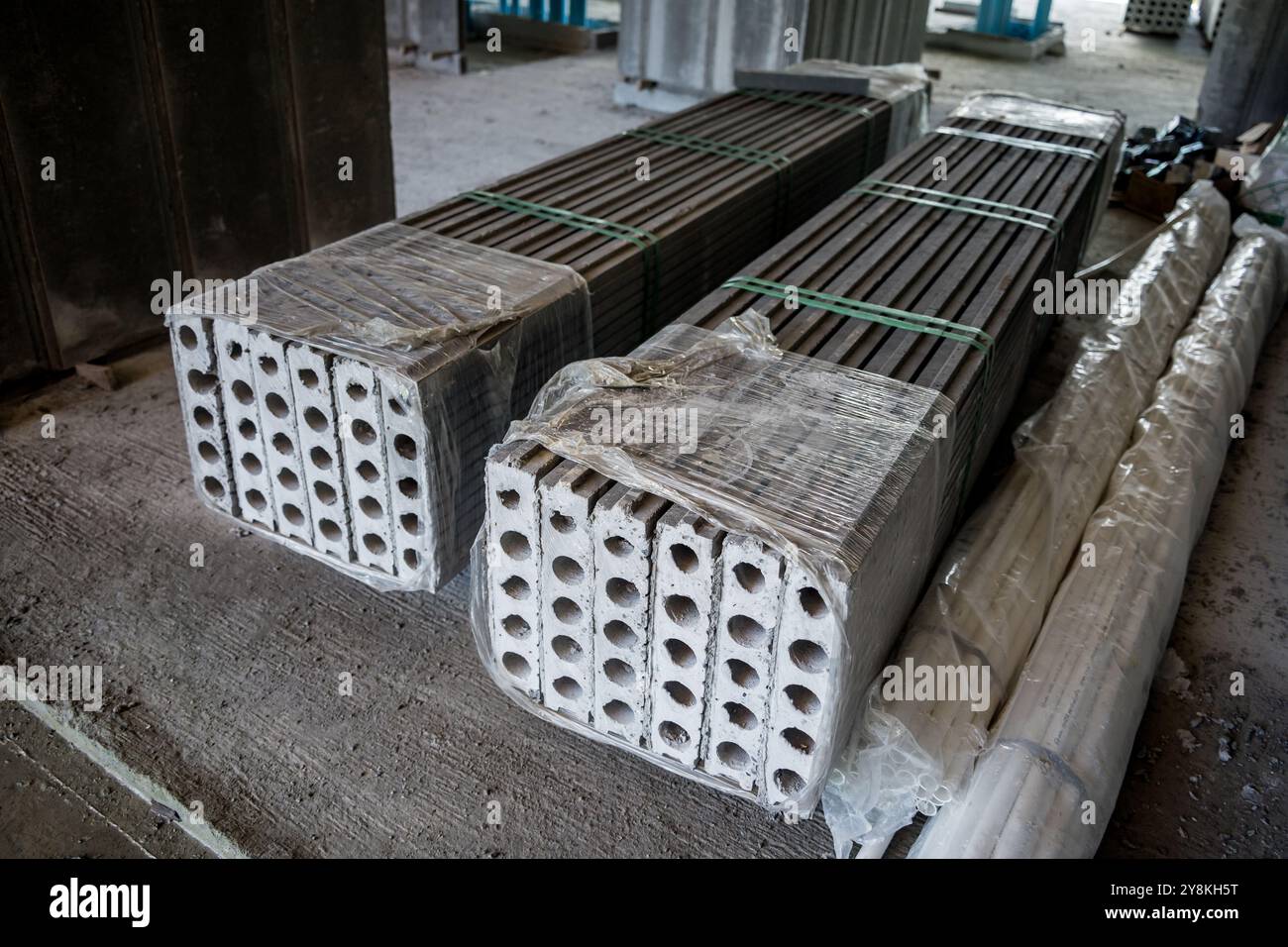 A large stack of concrete slabs on a construction site Stock Photo - Alamy