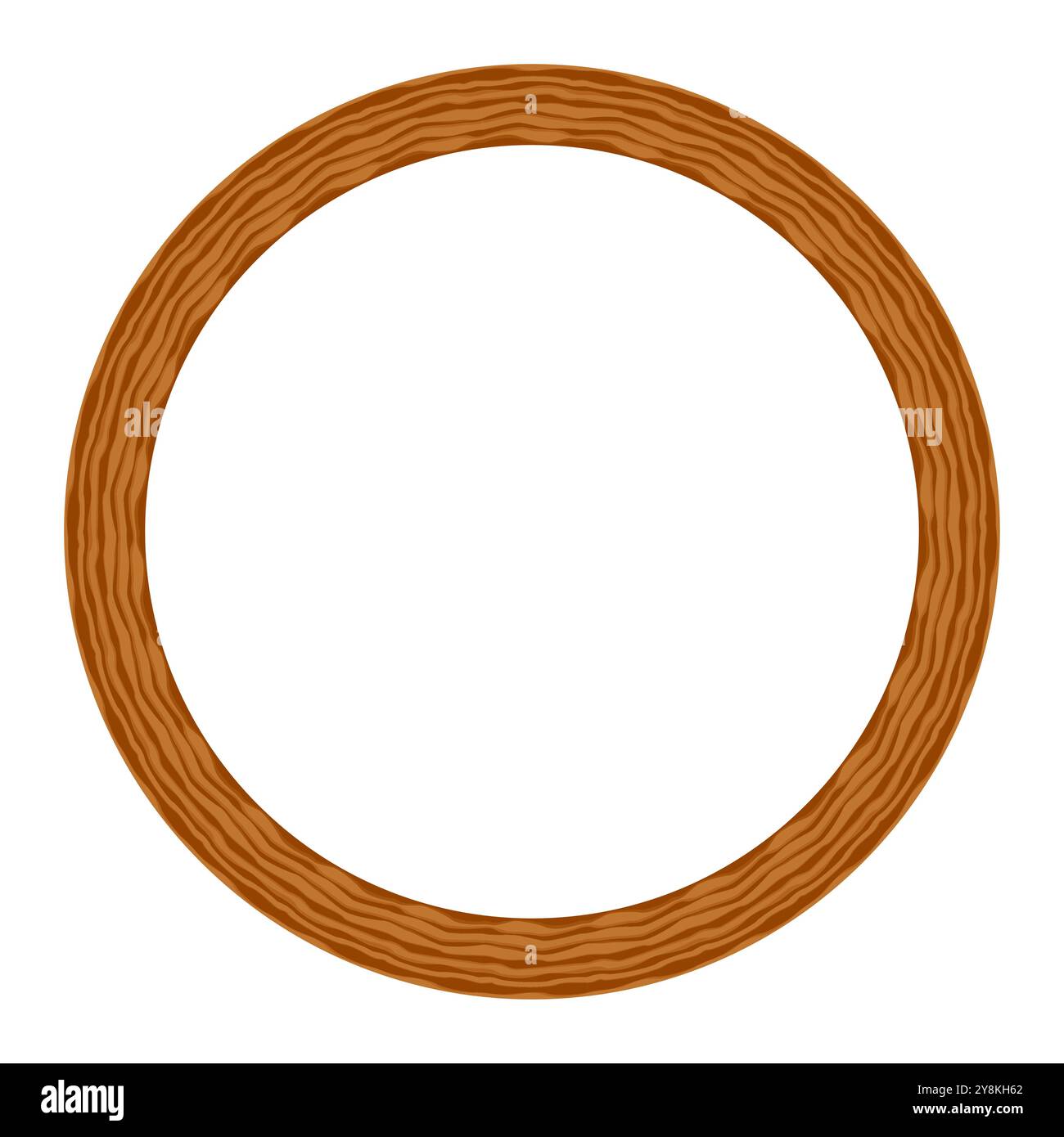 Wood texture effect decorative border frame vector design. Round circle ...