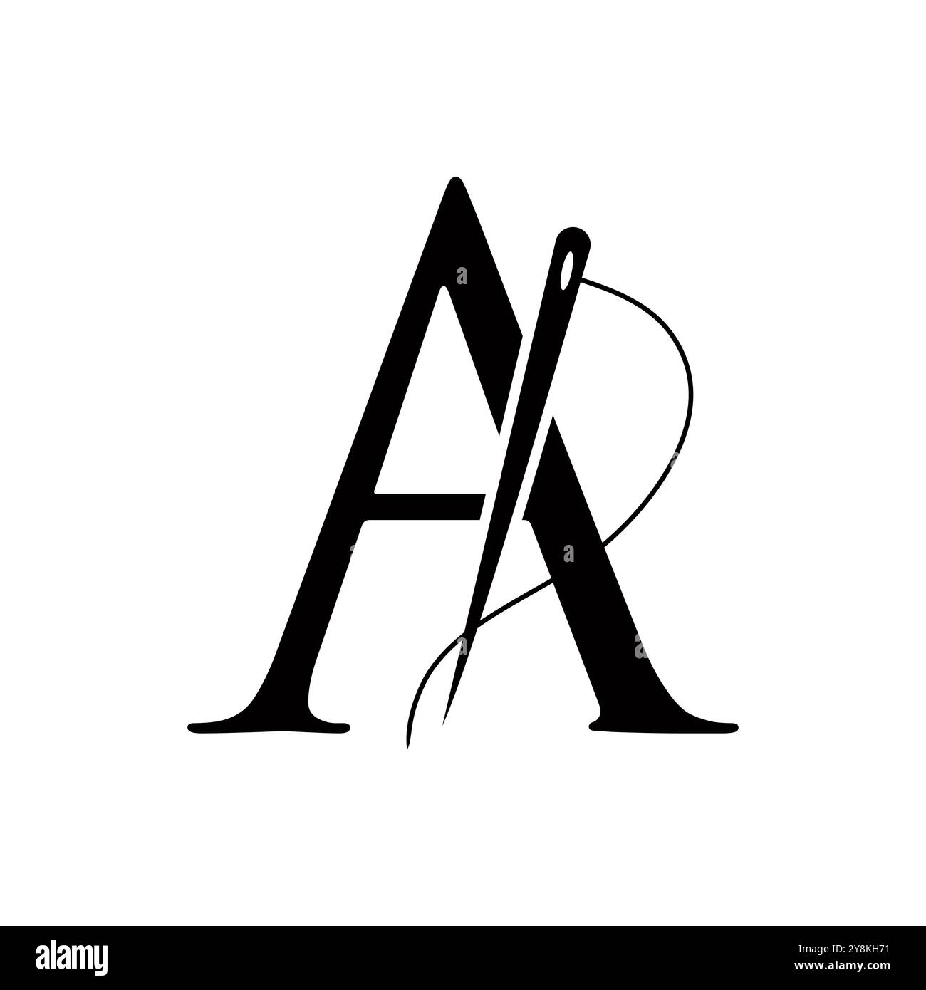 Tailor Logo On Letter A Concept With Needle And Thread Symbol. Fabric ...