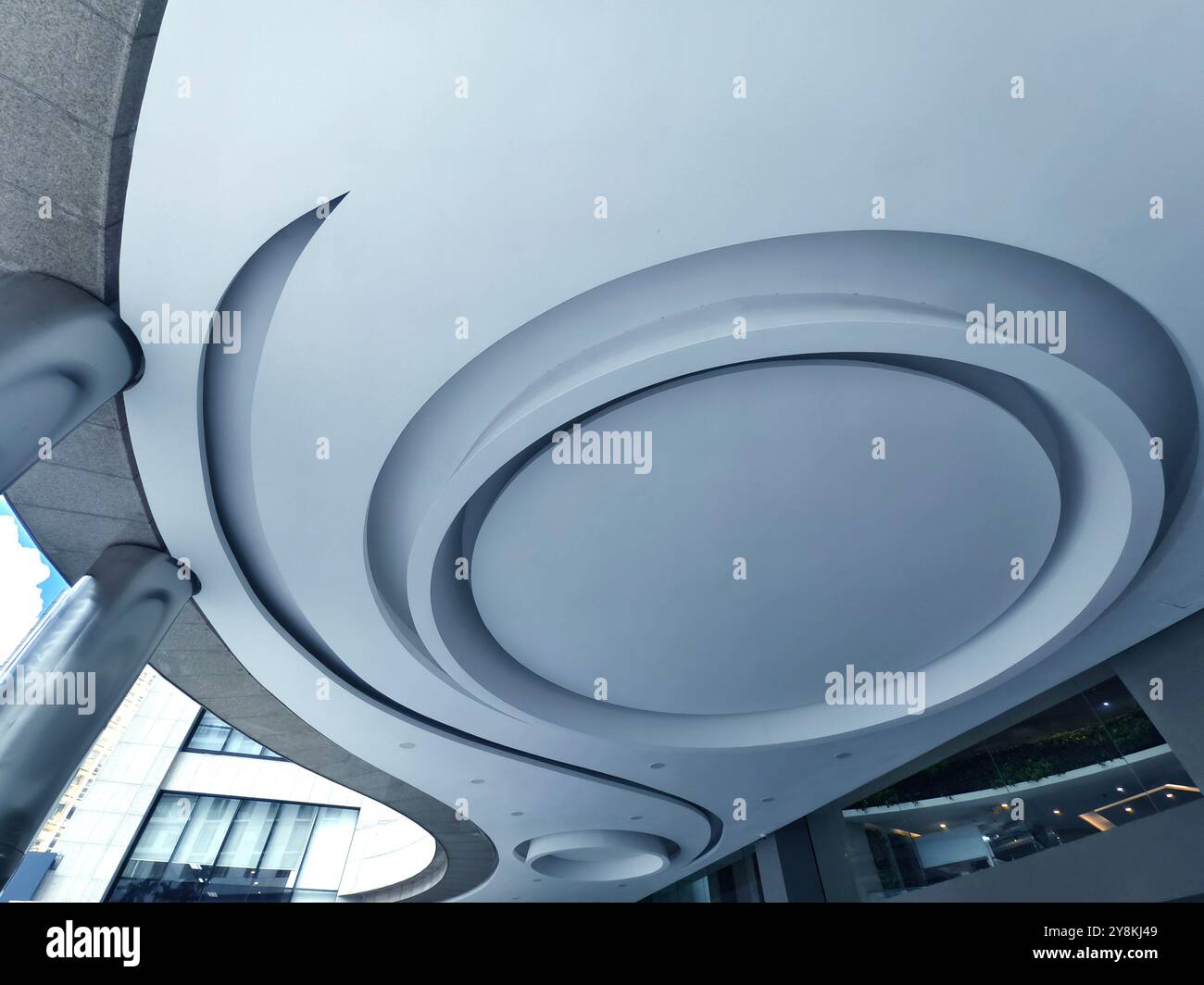 A modern ceiling that features a circular design Stock Photo - Alamy
