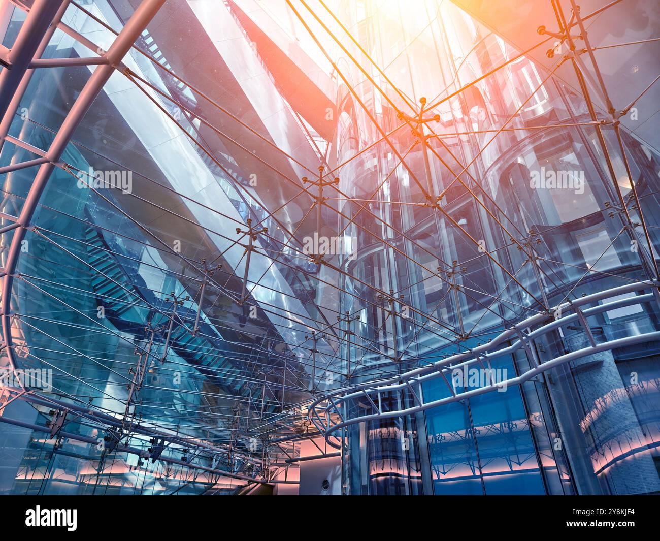 A modern tall building that features a significant amount of glass ...