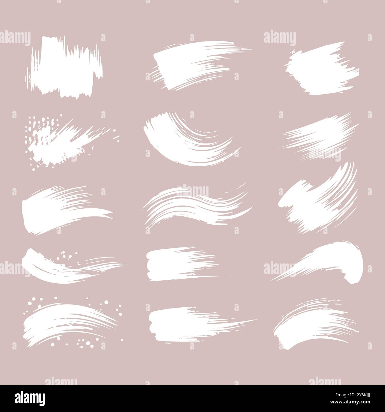 Set of Ink brush stroke silhouettes in various shapes and sizes Stock ...