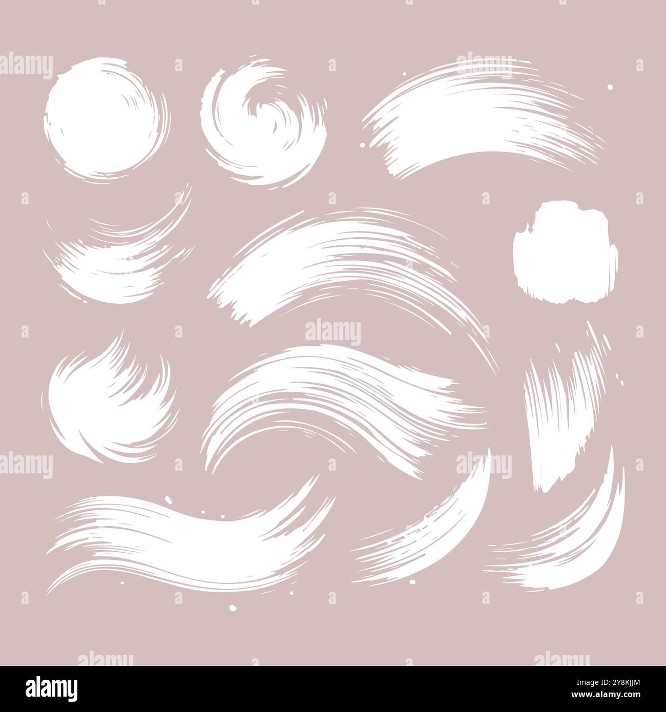 Set of Ink brush stroke silhouettes in various shapes and sizes Stock ...