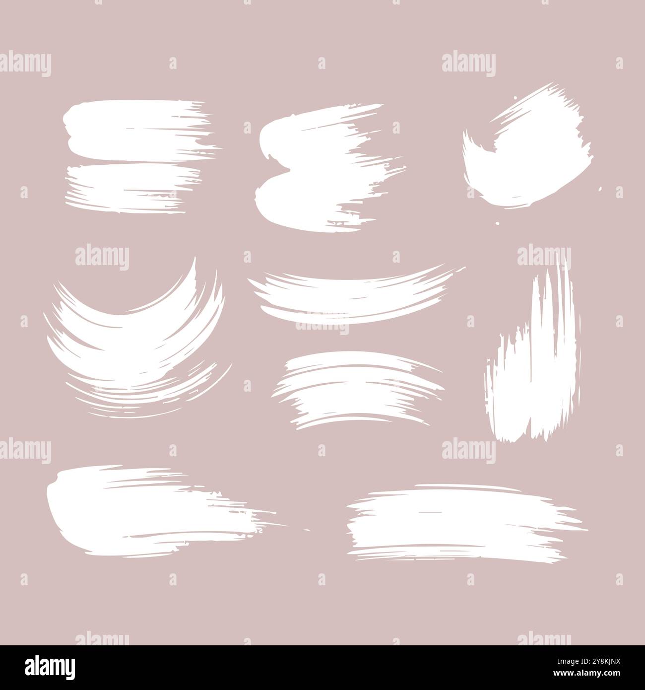 Set of Ink brush stroke silhouettes in various shapes and sizes Stock ...