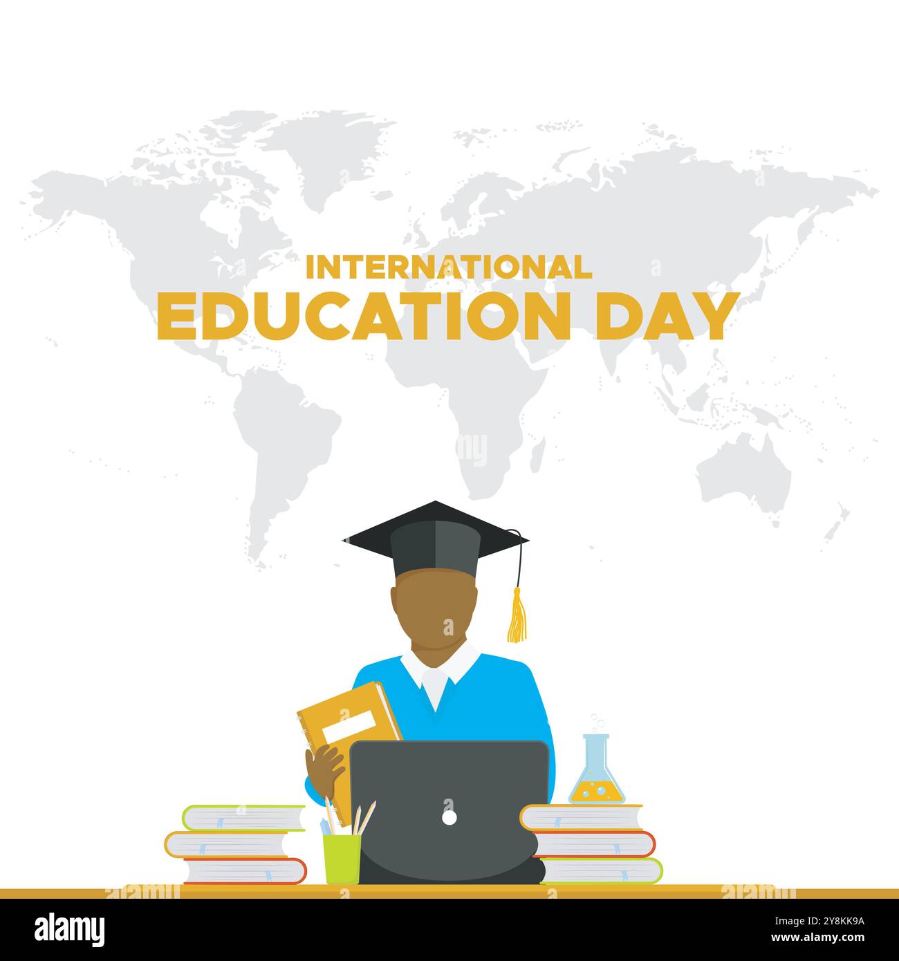 Education Day, 11 November, greeting card, stock illustration ...