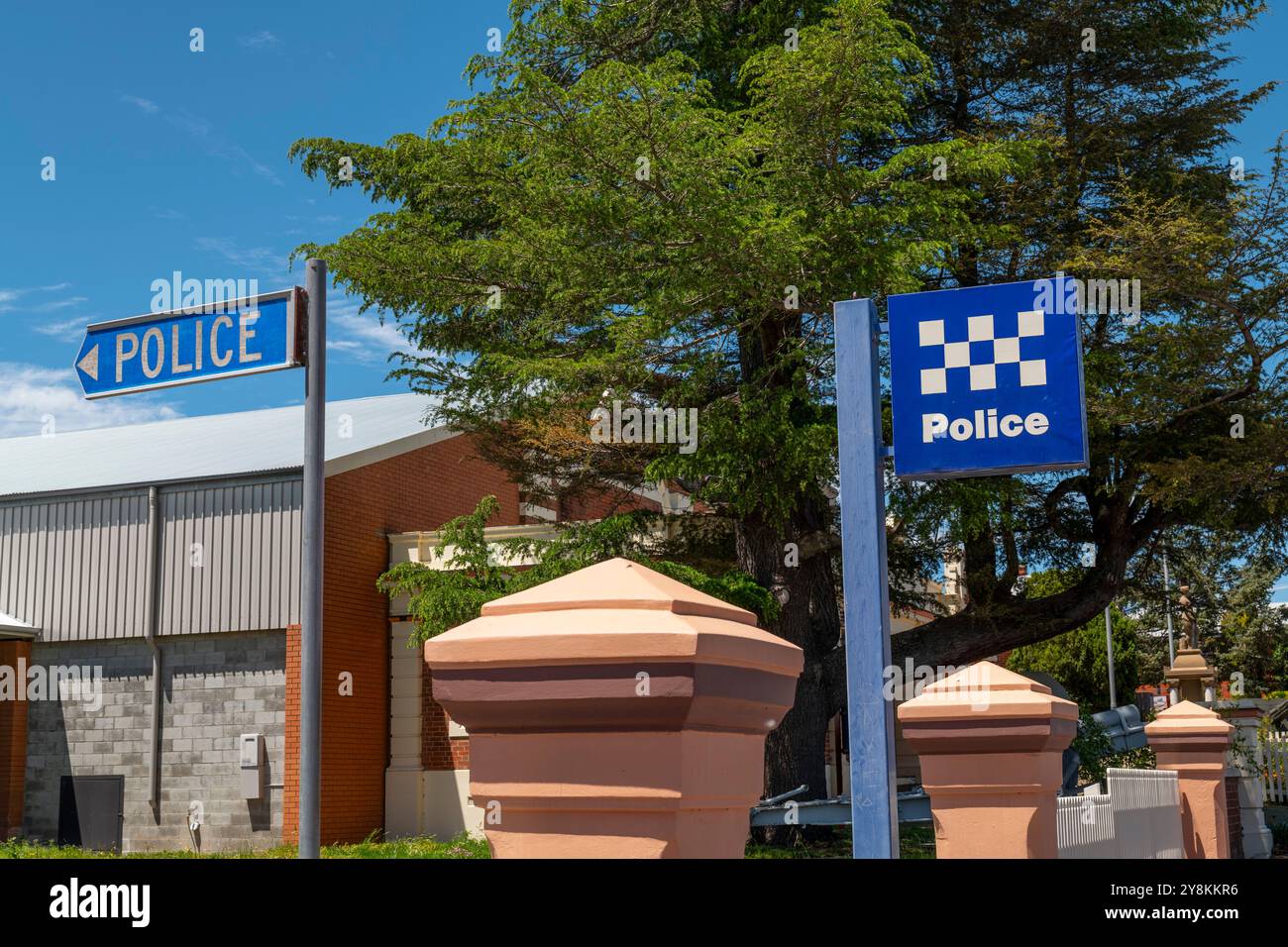 Police station signs outside the Tenterfield court house on northern ...