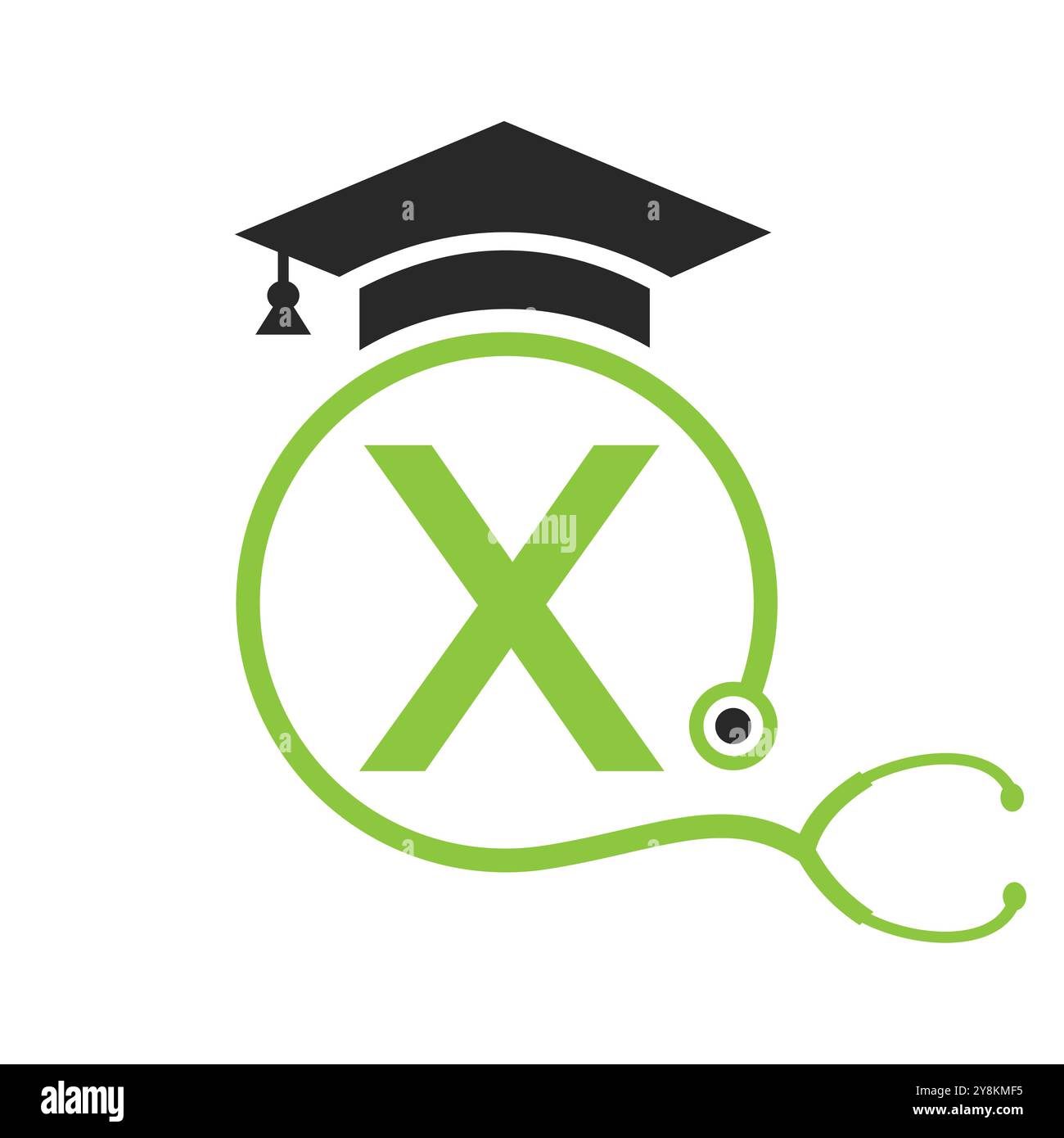 Medical Logo On Letter X with Stethoscope Icon. Doctor Symbol and ...