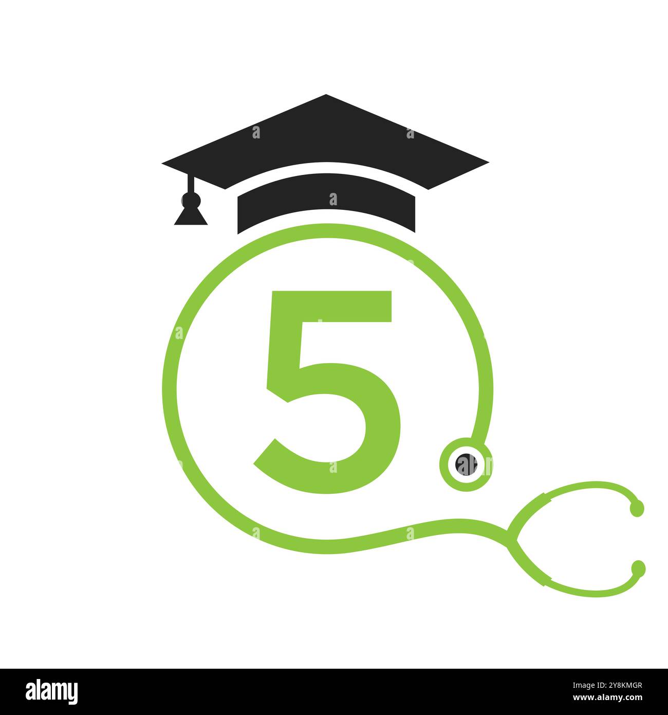 Medical Logo On Letter 5 with Stethoscope Icon. Doctor Symbol and ...