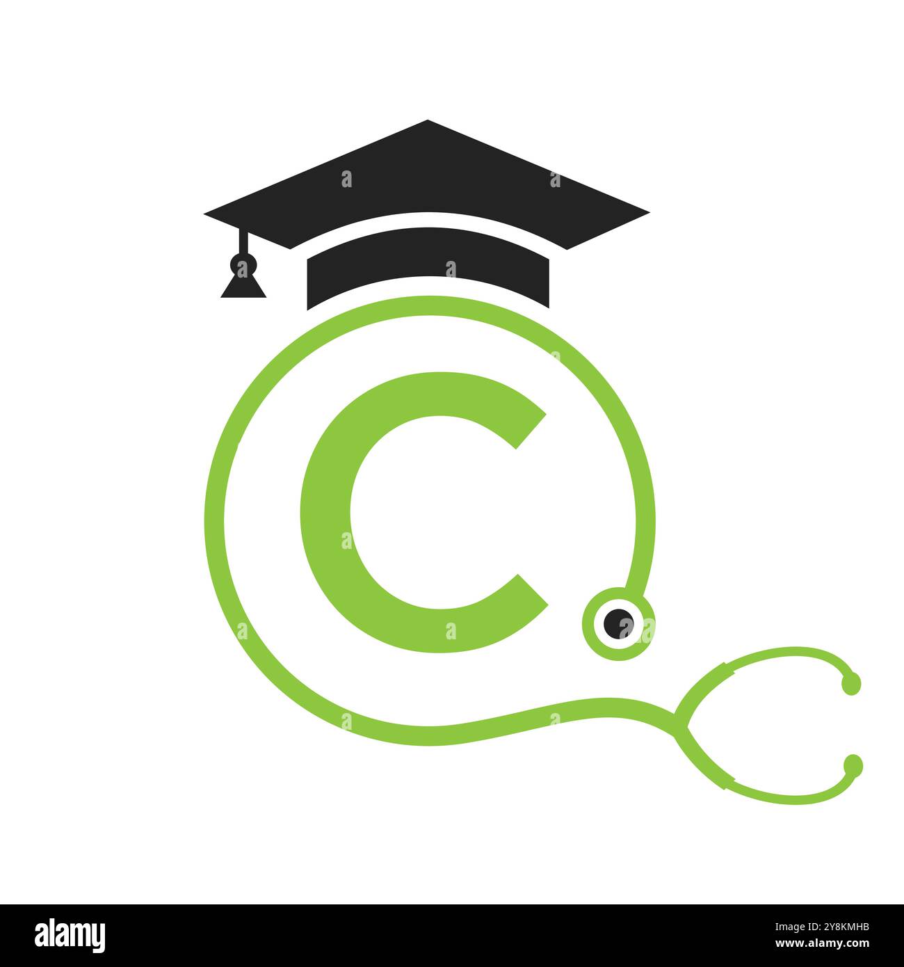 Medical Logo On Letter C with Stethoscope Icon. Doctor Symbol and ...