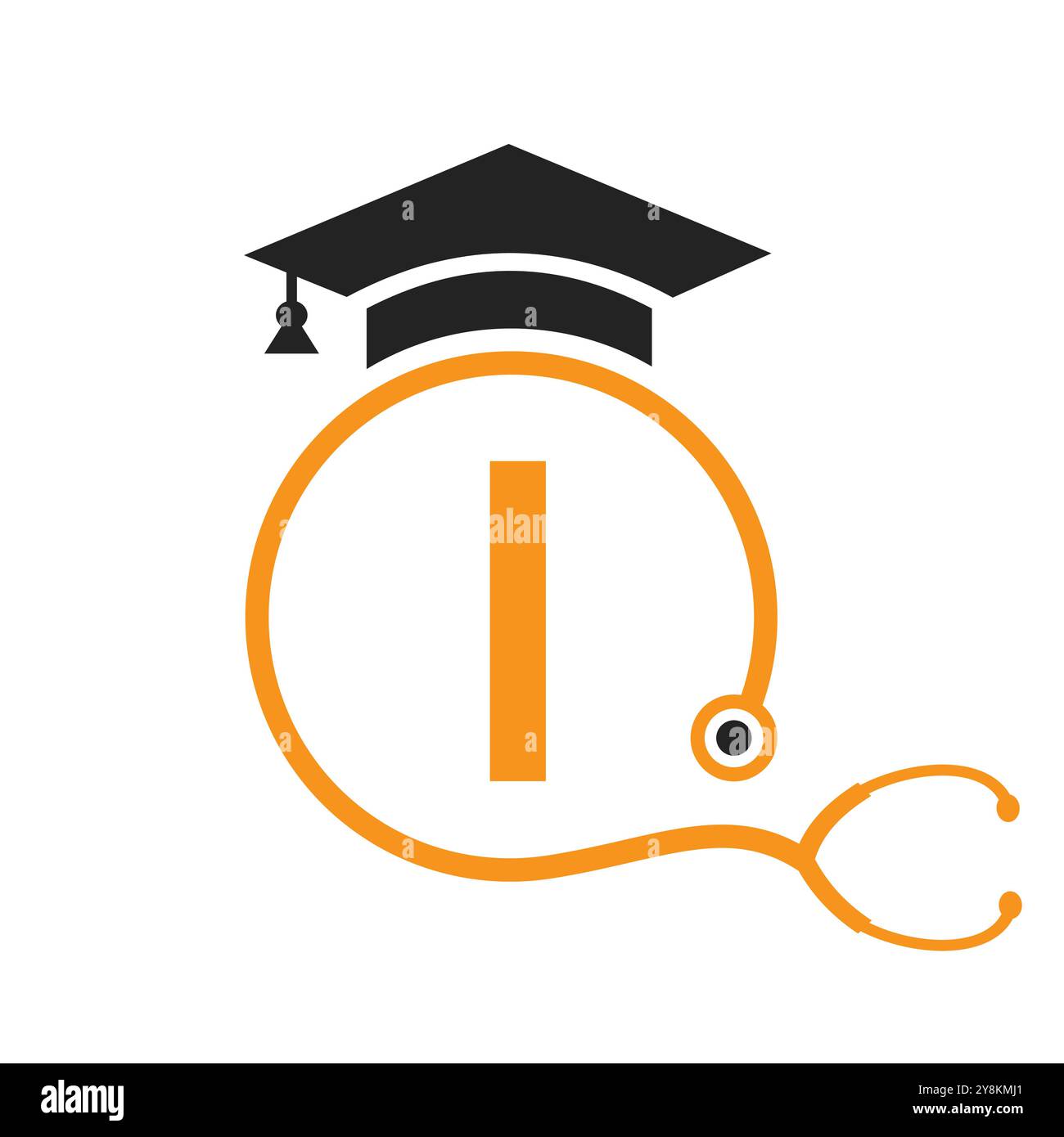 Medical Logo On Letter I with Stethoscope Icon. Doctor Symbol and ...