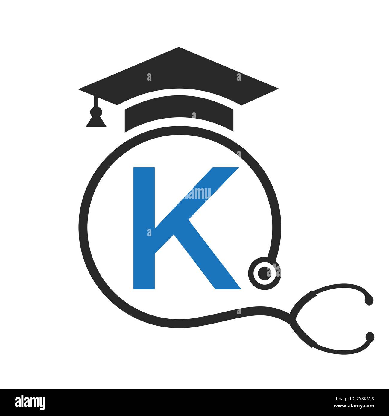 Medical Logo On Letter K with Stethoscope Icon. Doctor Symbol and ...