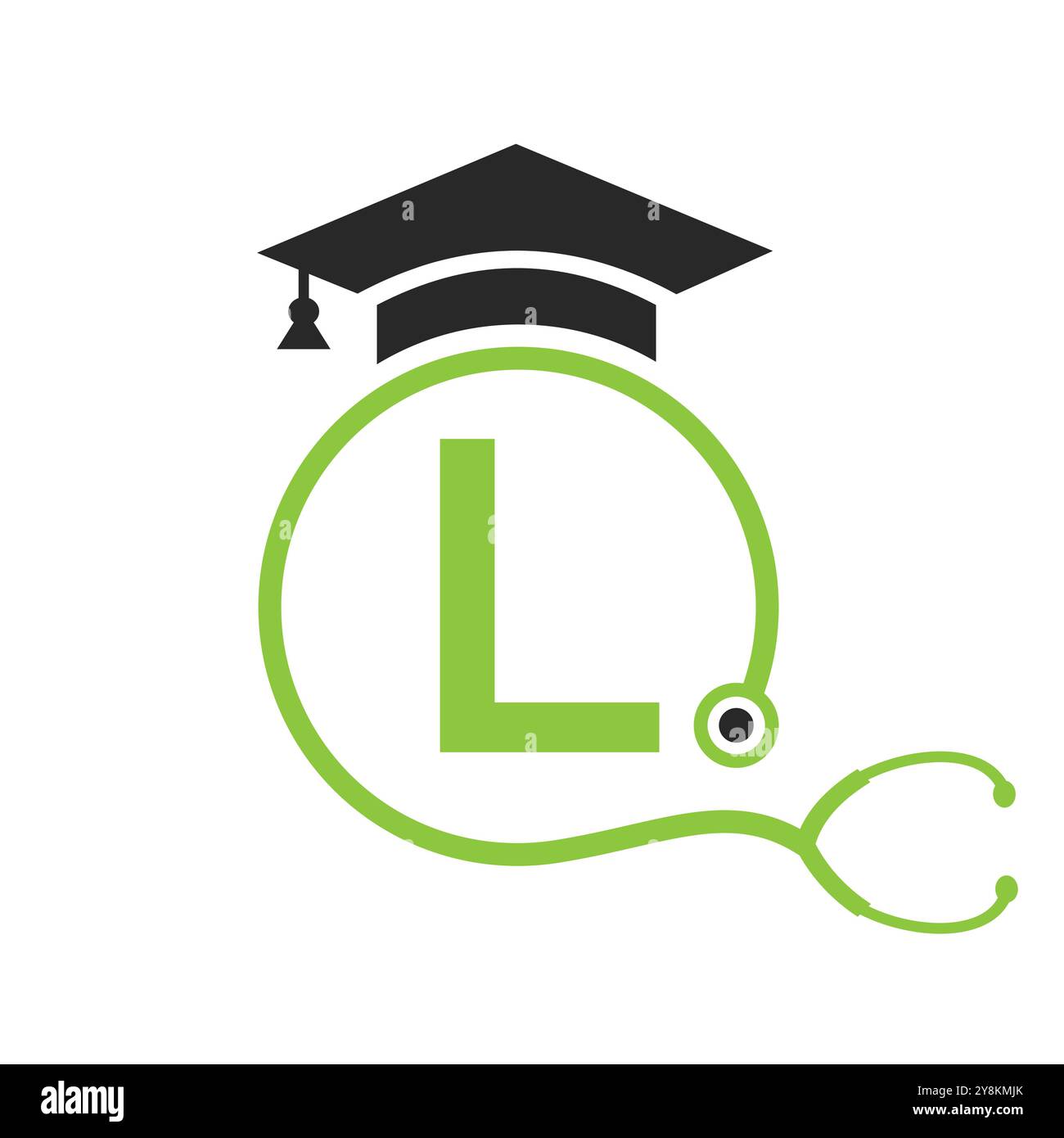 Medical Logo On Letter L with Stethoscope Icon. Doctor Symbol and ...