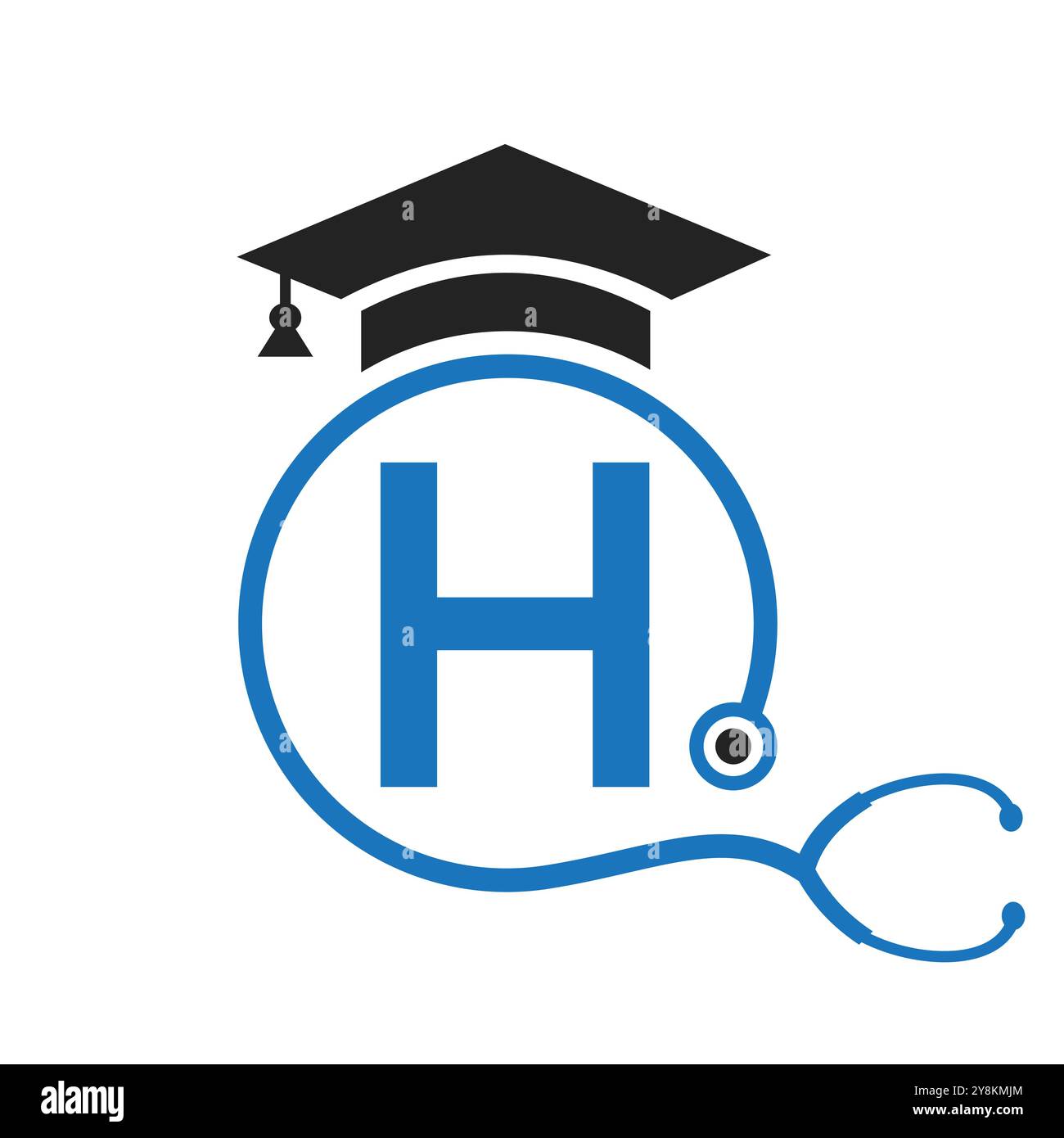 Medical Logo On Letter H with Stethoscope Icon. Doctor Symbol and ...
