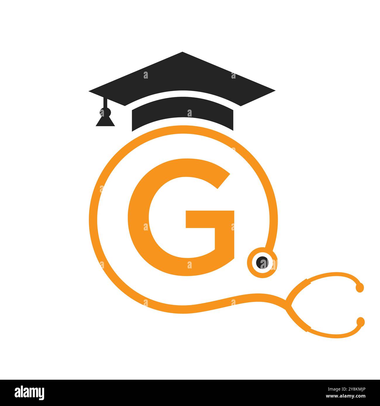 Medical Logo On Letter G with Stethoscope Icon. Doctor Symbol and ...