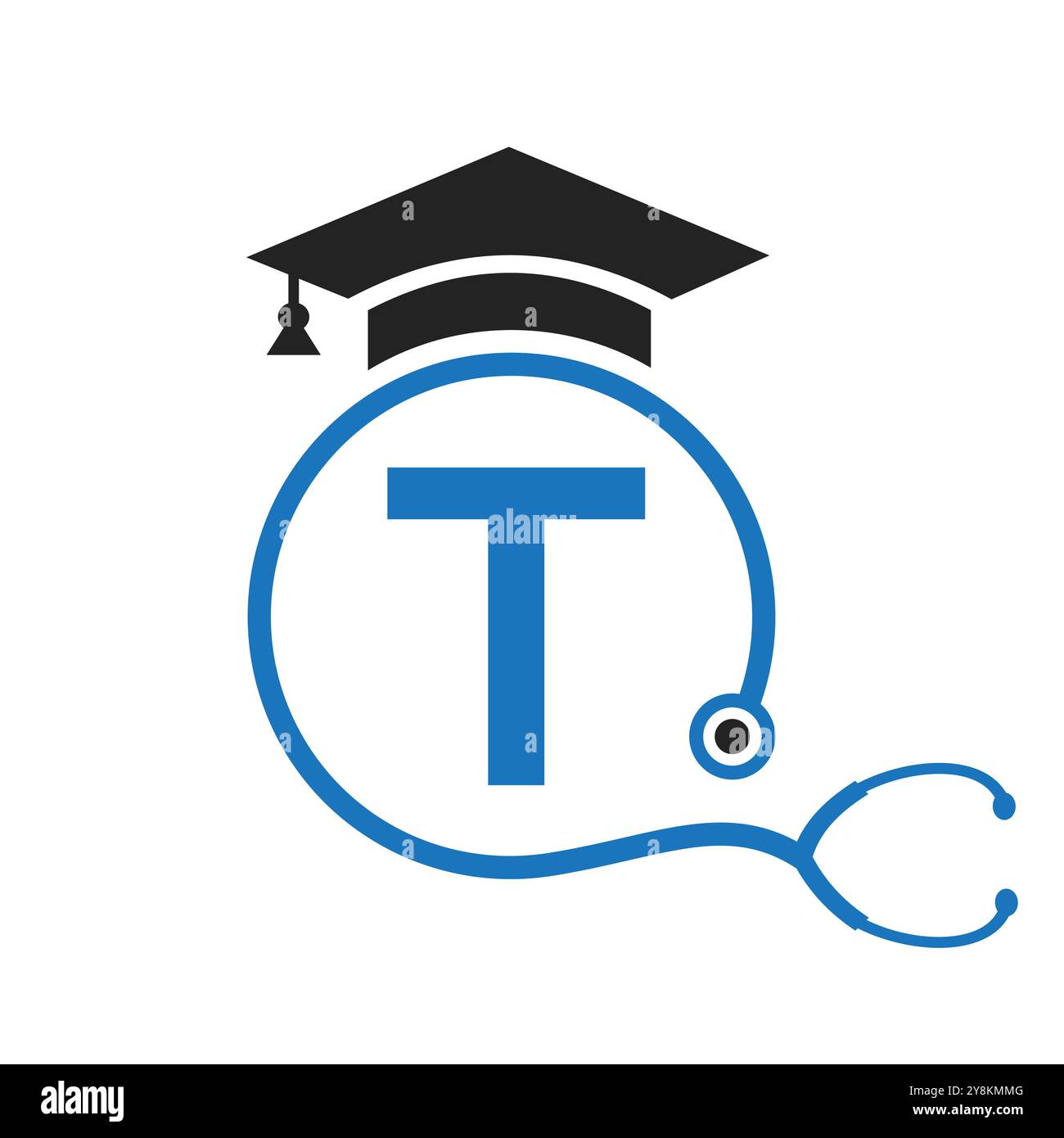 Medical Logo On Letter T with Stethoscope Icon. Doctor Symbol and ...