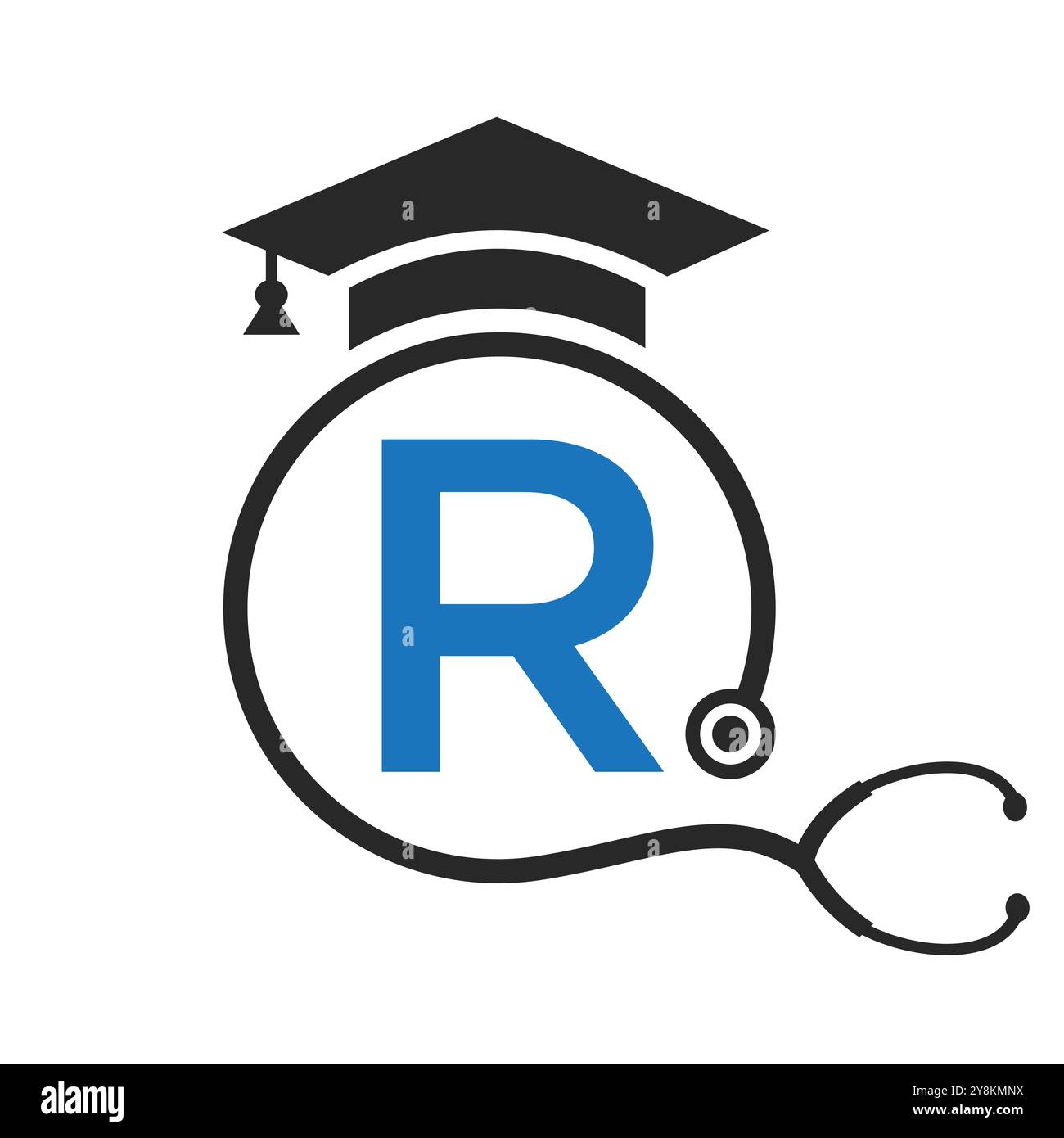 Medical Logo On Letter R with Stethoscope Icon. Doctor Symbol and ...