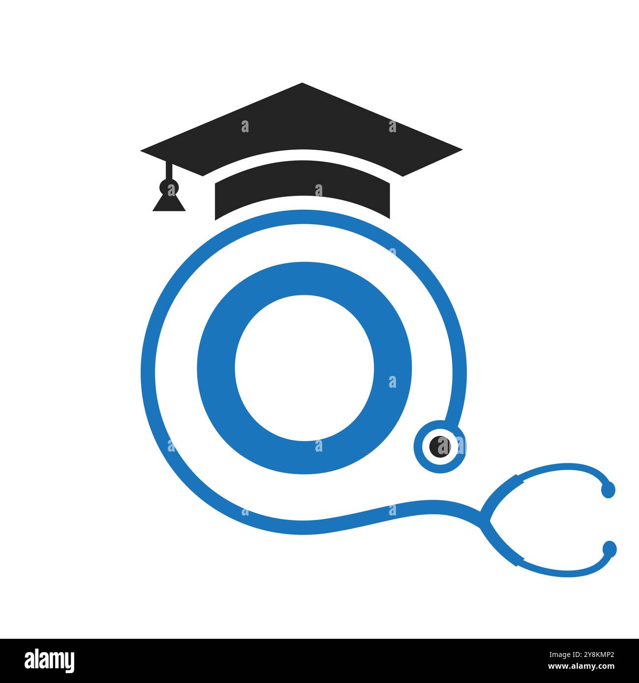 Medical Logo On Letter O with Stethoscope Icon. Doctor Symbol and ...