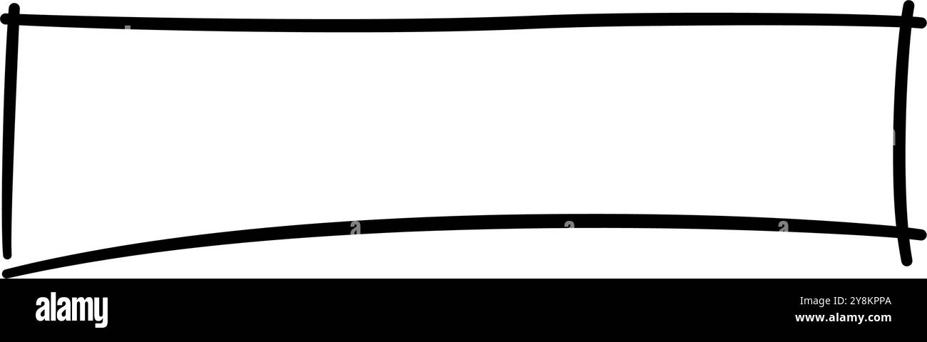 Free hand drawn rectangle frame. Doodle rectangular shape. Scribble ...