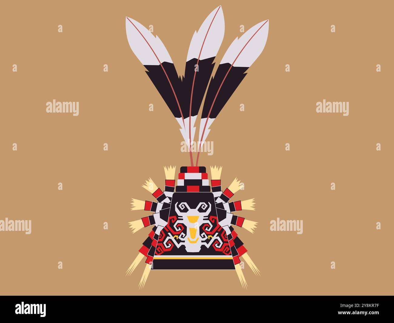 Kalimantan Borneo Indonesia Dayak tribe ethnic culture headdress ...