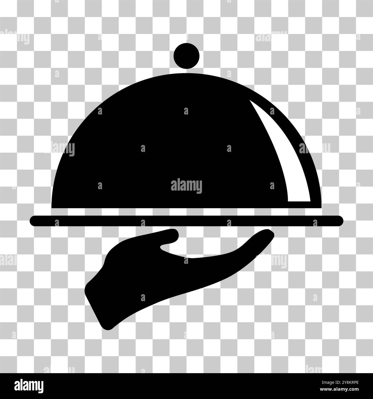 Waiter tray icon, dish menu restaurant web symbol, lunch design vector ...
