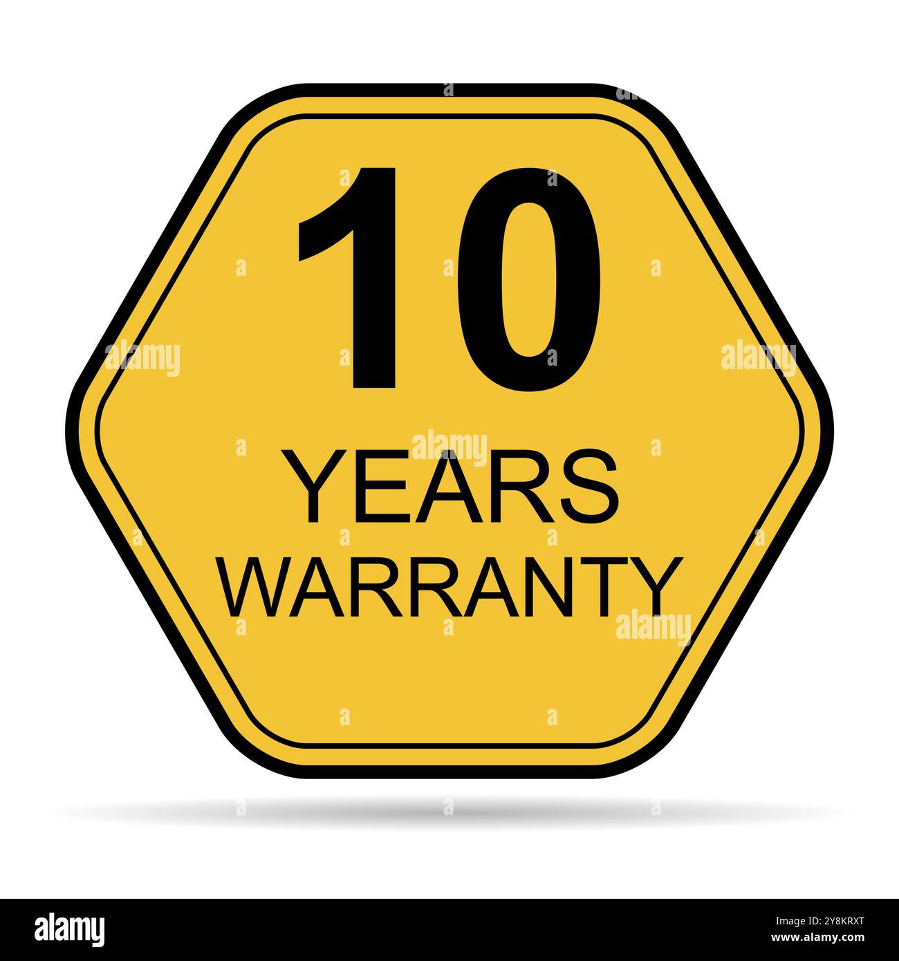 Ten years warranty shadow icon, badge seal guarantee certificate ...