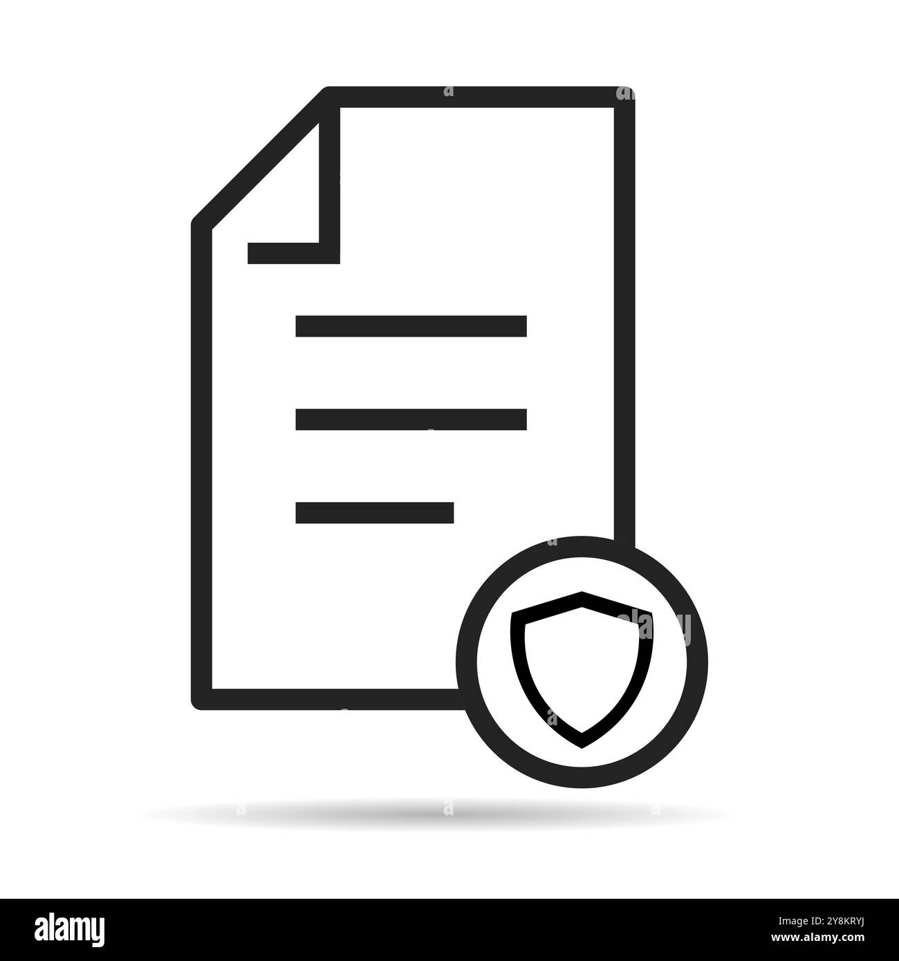 In compliance icon shadow sign, company passed inspection symbol ...