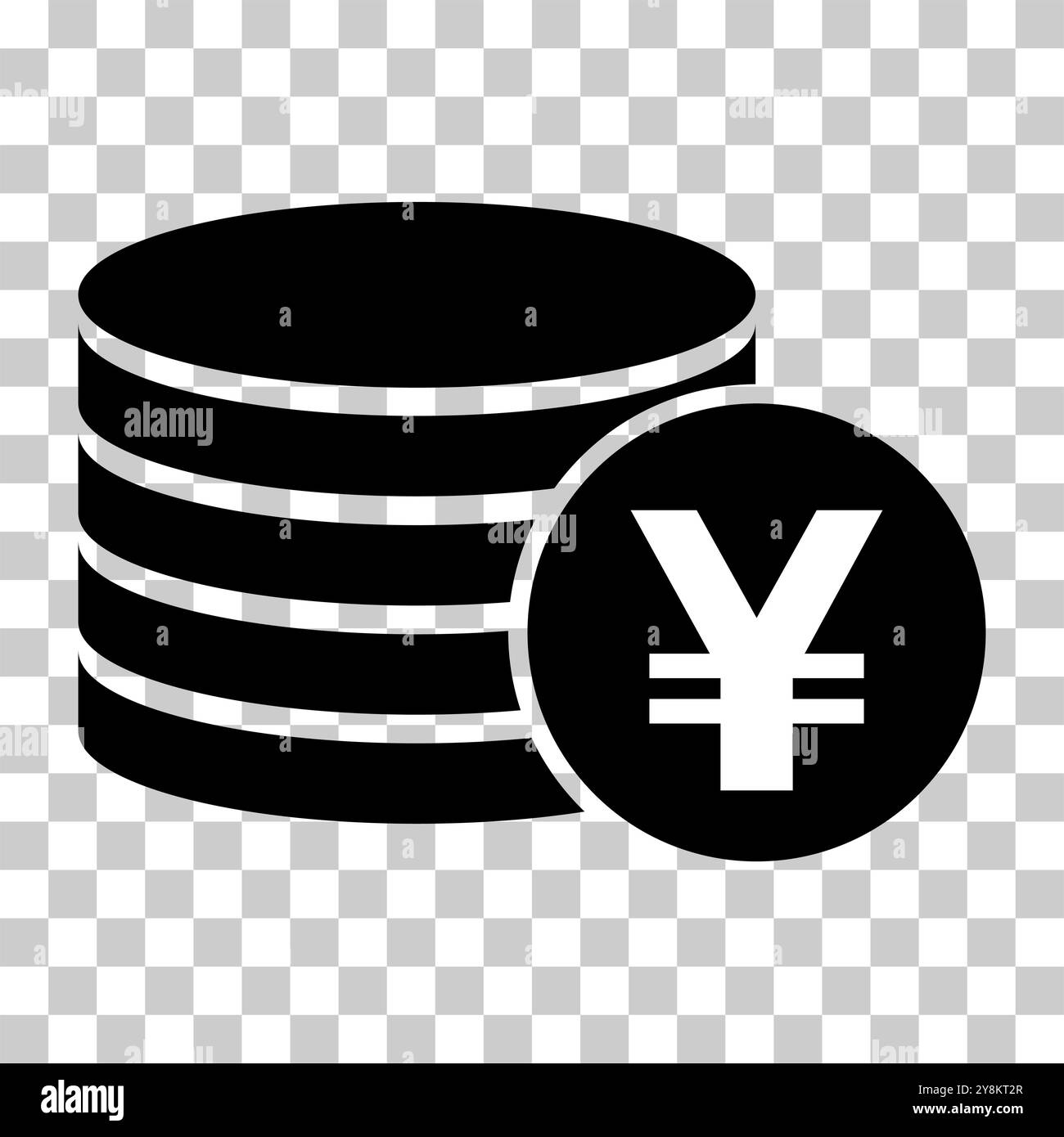 Yuan stack coin, flat icon money design, cash sign vector illustration ...