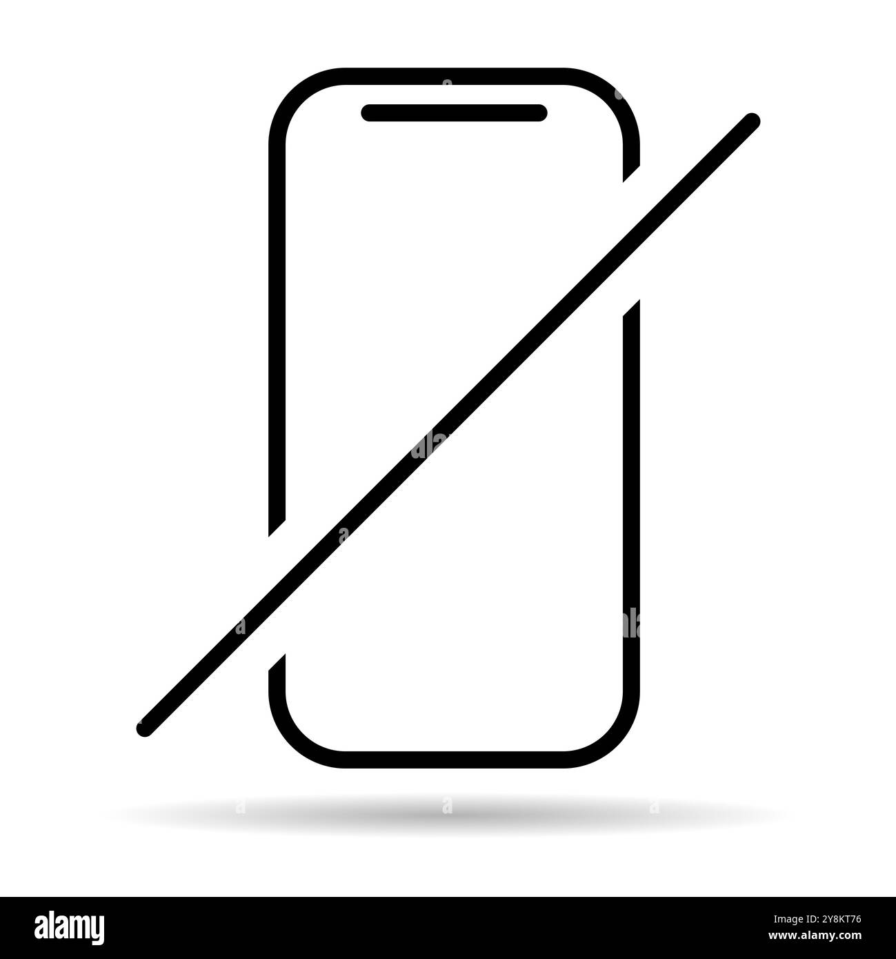 Mobile forbidden shadow icon, no use phone sign, ban smartphone label ...