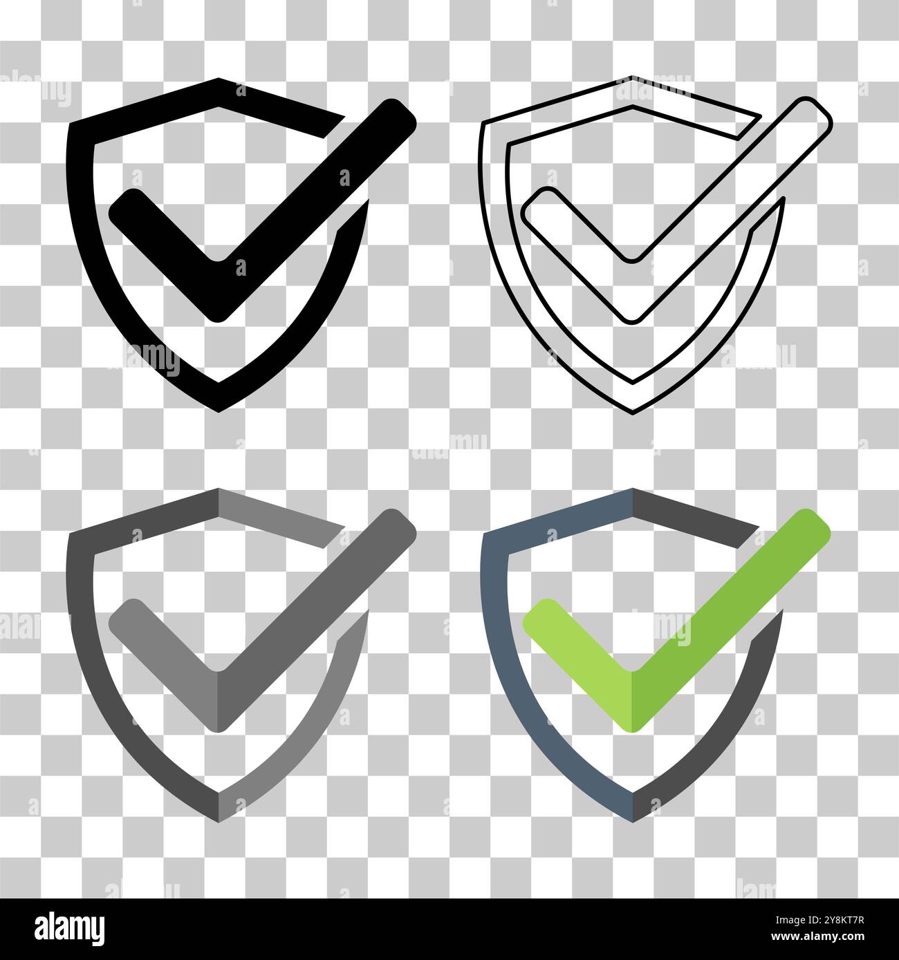 Set of Shield protect icon, safety mark web design, guard symbol vector ...