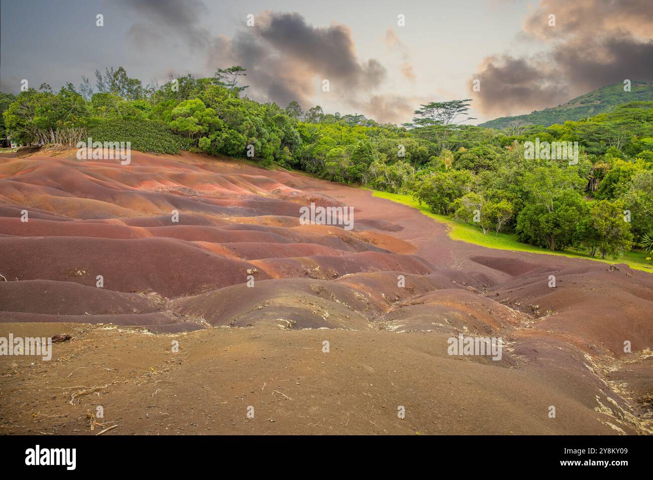 sunset in the mountains the world-famous, seven colored earth in ...