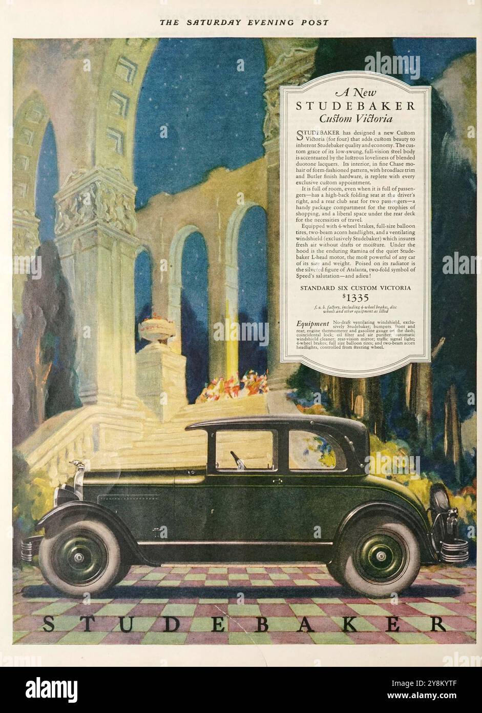 Studebaker Automobile "Custom Victoria" . Vintage American Magazine ...