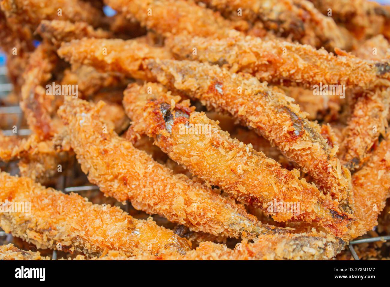 Deep fried Capelin Fish (Shishamo), Thai fried battered egg fish Stock ...