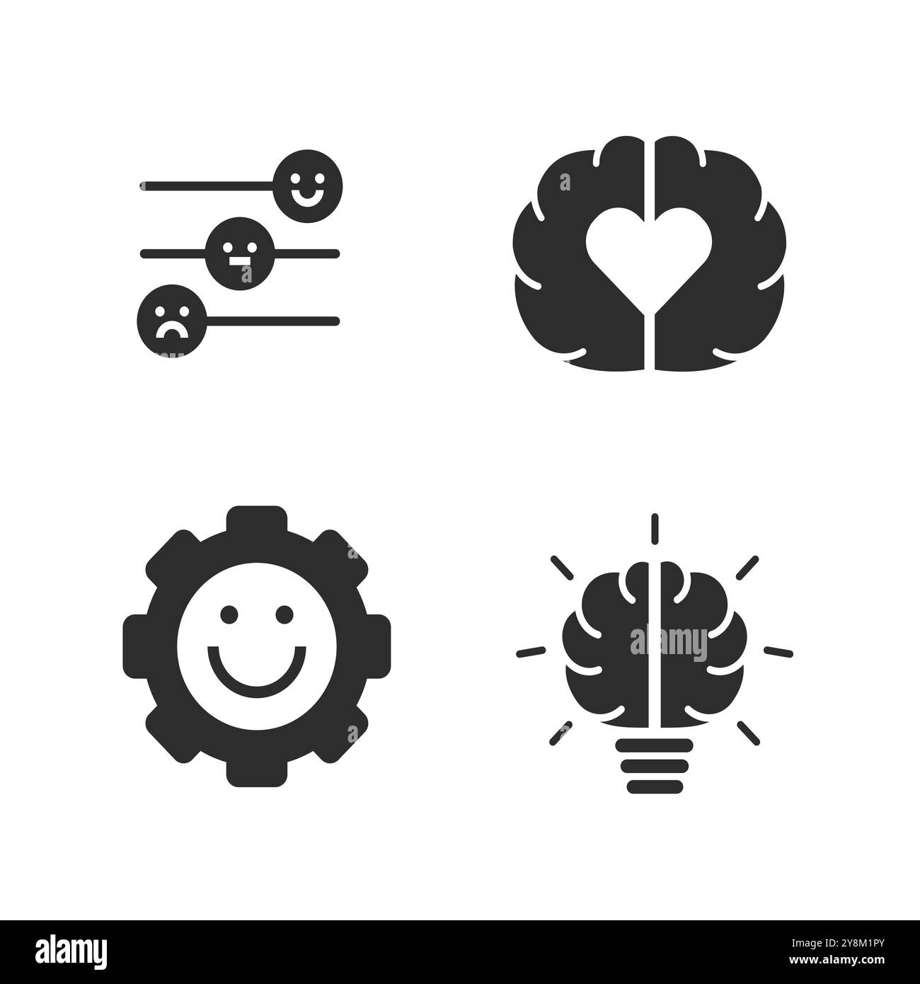 Set of icons for emotional intellect, emotions, mental health area of ...
